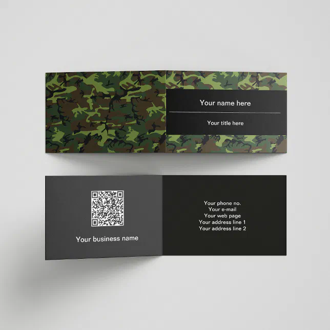 Green Camouflage, Military, Army Business Card | Zazzle