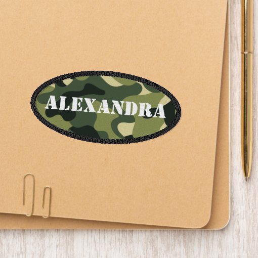 Green Camouflage Military Camo Personalized Name Patch | Zazzle