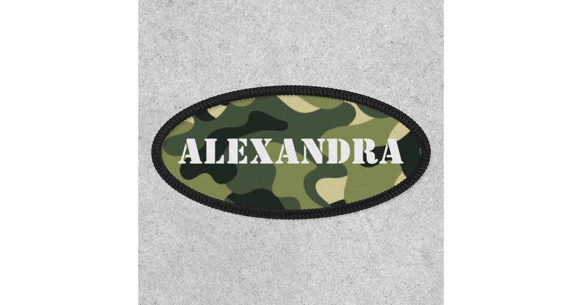 Green Camouflage Military Camo Personalized Name Patch | Zazzle