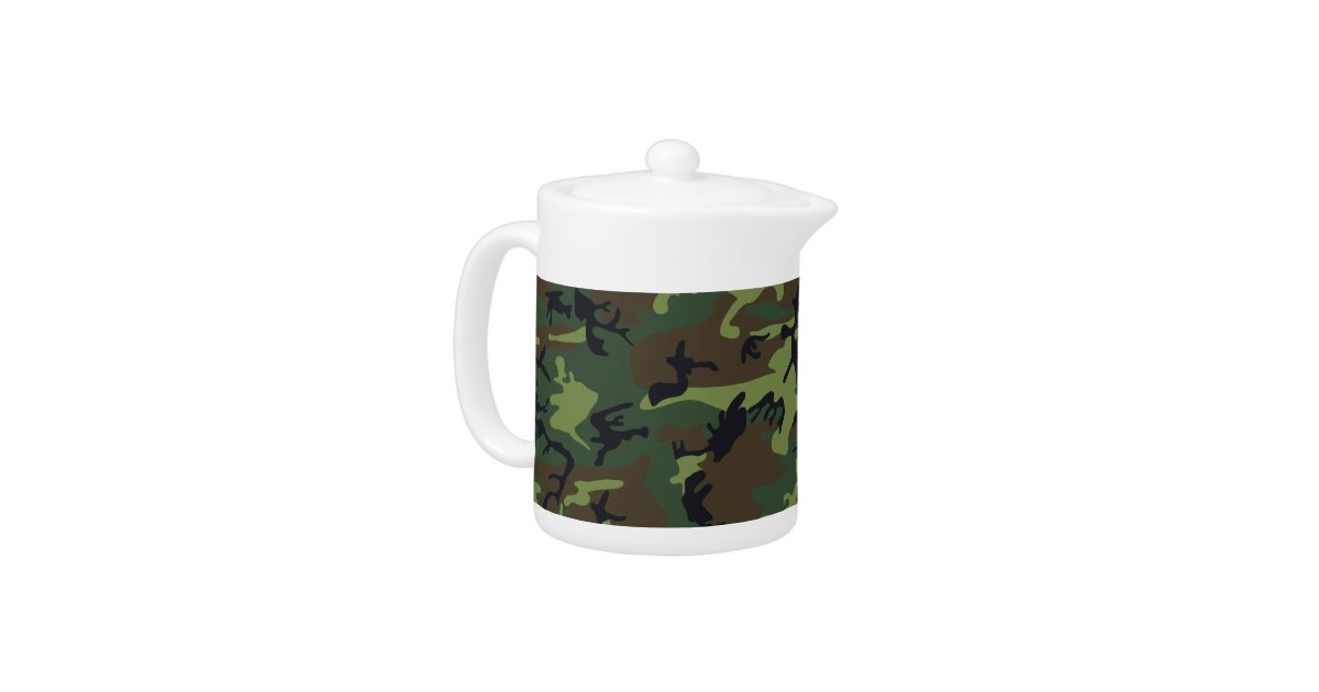Green Camouflage Pattern, Military Pattern, Army Teapot | Zazzle