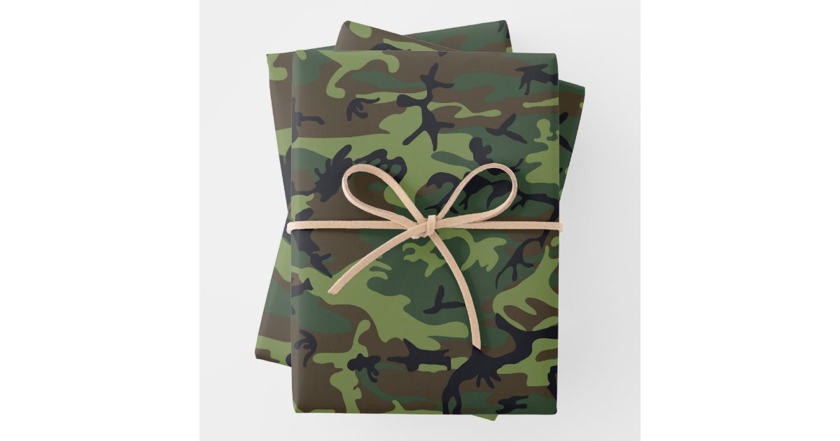 Green Camouflage Pattern, Military Pattern, Army Wrapping Paper Sheets ...