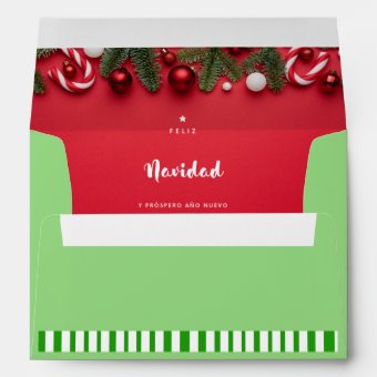 Green Candy Cane Crew Family Photo Custom Envelope | Zazzle