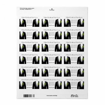 Green Carnation Address Labels for Gay Wedding | Zazzle