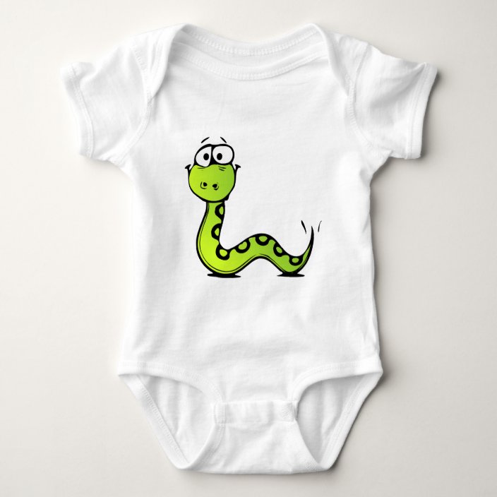 Green Cartoon Snake Baby Bodysuit | Zazzle.com