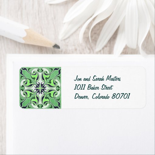 Green Celtic Cross Return Address Labels | Zazzle