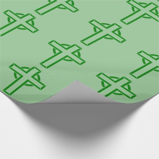 Green Celtic Cross Wrapping Paper | Zazzle