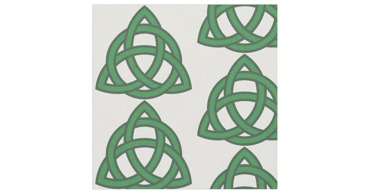 Green Celtic Knot Triquetra Pattern Fabric | Zazzle