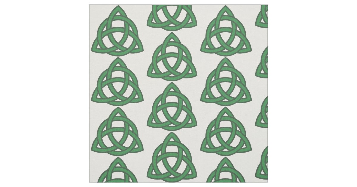 Green Celtic Knot Triquetra Pattern Fabric | Zazzle