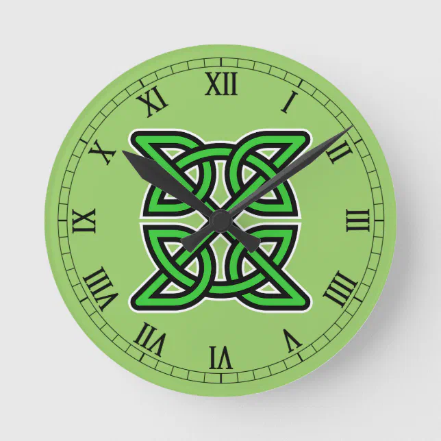 Green Celtic Knot Wall Clock | Zazzle