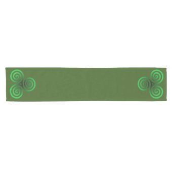 Green Celtic Triskele Short Table Runner | Zazzle