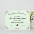 Green Certificate of Completion with Custom Logo | Zazzle
