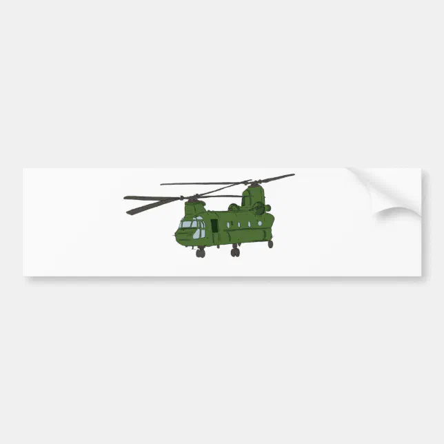 Green CH-47 Chinook Military Helicopter Bumper Sticker | Zazzle