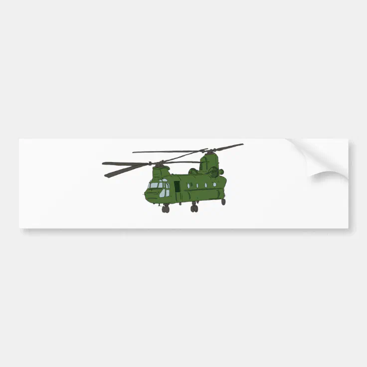 Green CH-47 Chinook Military Helicopter Bumper Sticker | Zazzle
