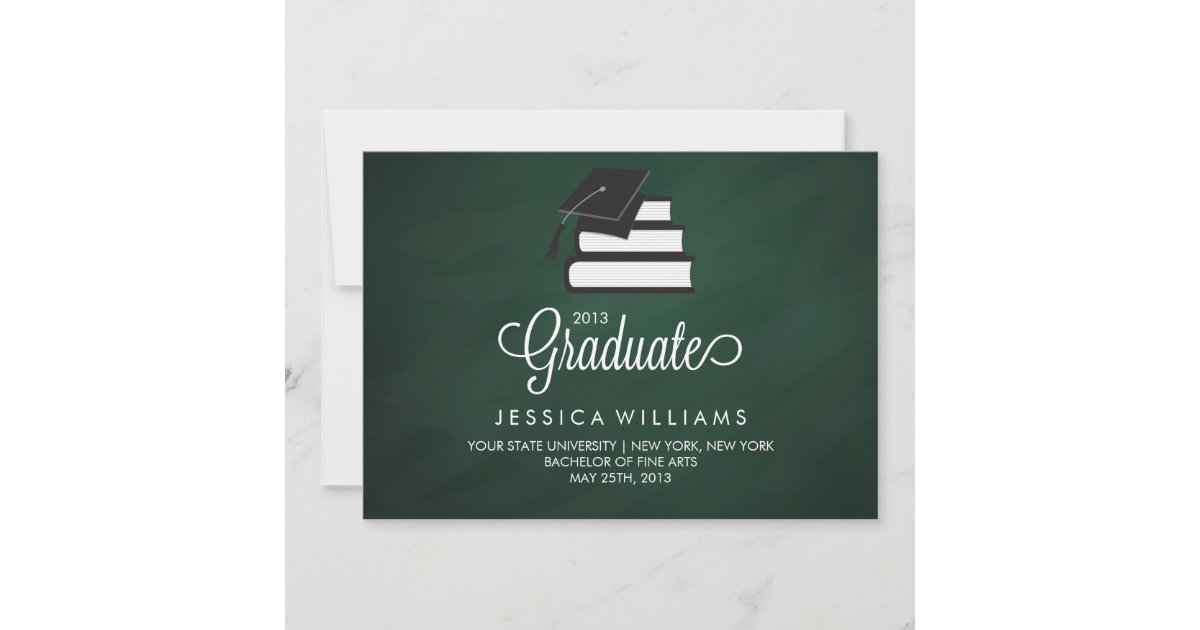 Green Chalkboard Graduation Announcement | Zazzle