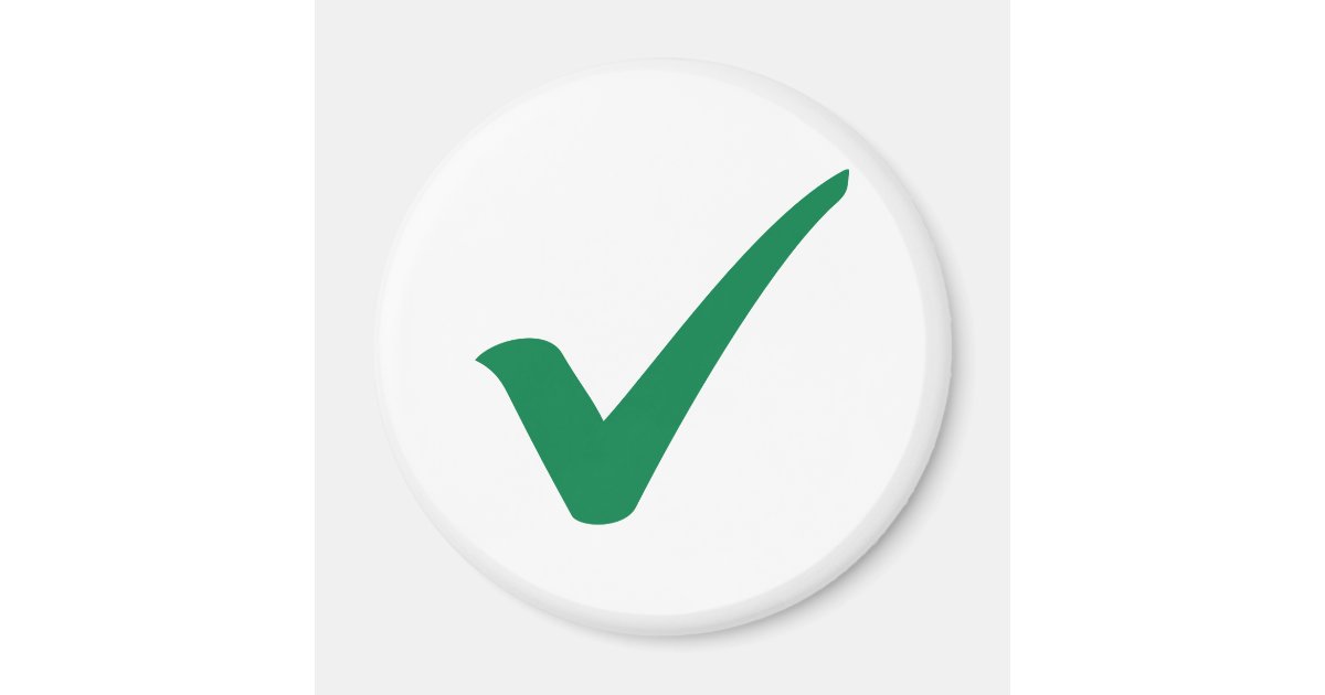 Green check mark magnet | Zazzle