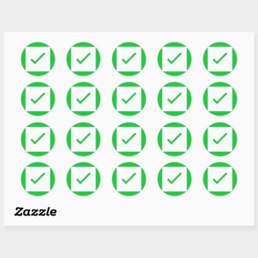 Green check mark sign tick icon stickers | Zazzle