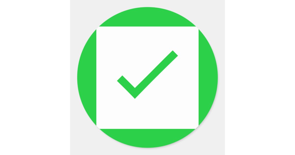 Green check mark sign tick icon stickers | Zazzle