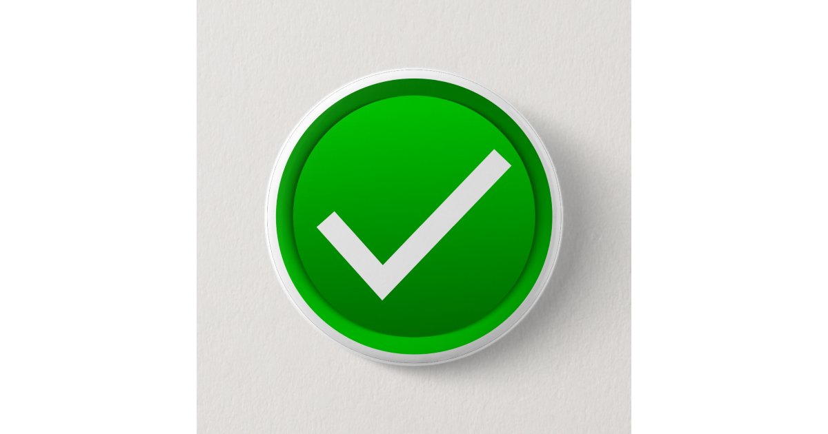 Green Check Mark Symbol Button | Zazzle