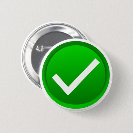 Green Check Mark Symbol Button | Zazzle