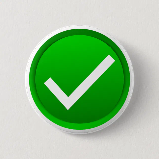 Green Check Mark Symbol Button | Zazzle