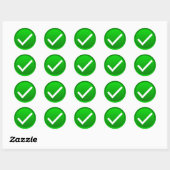 Green Check Mark Symbol Classic Round Sticker | Zazzle