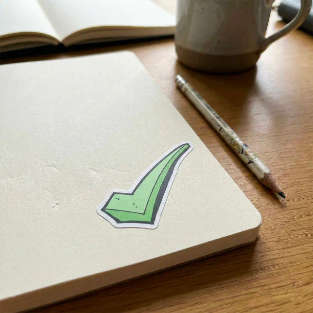 Green Check Mark Tick Symbol Classic Round Sticker | Zazzle