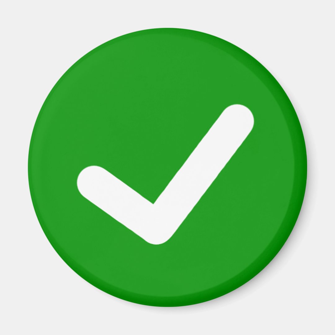 Green Check Mark Write Symbol Magnet | Zazzle