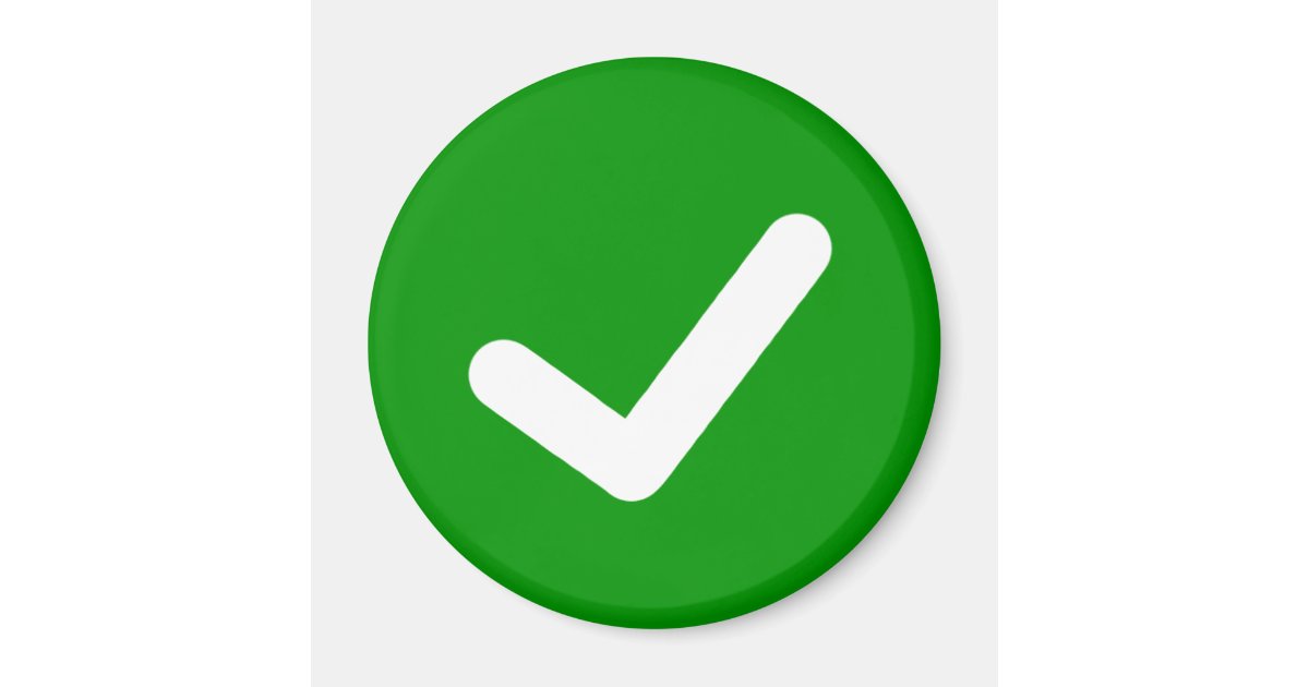 Green Check Mark Write Symbol Magnet | Zazzle