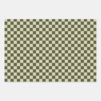 Green Checkered Wrapping Paper Sheets | Zazzle