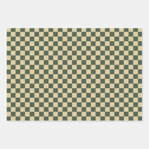 Green Checkered Wrapping Paper Sheets | Zazzle