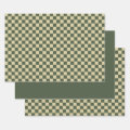 Green Checkered Wrapping Paper Sheets | Zazzle