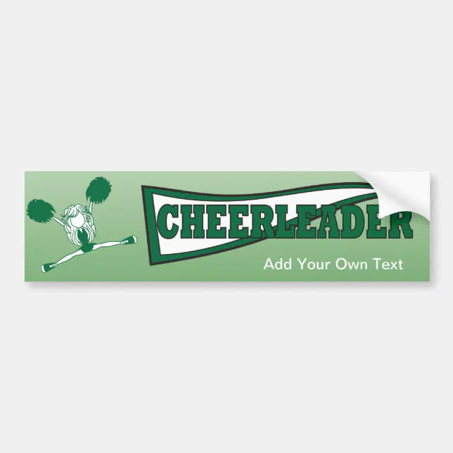Green Cheerleader Girl Silhouette Bumper Sticker | Zazzle
