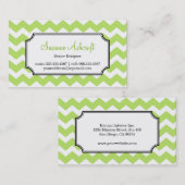 Green chevron zigzag pattern stylish personal business card | Zazzle