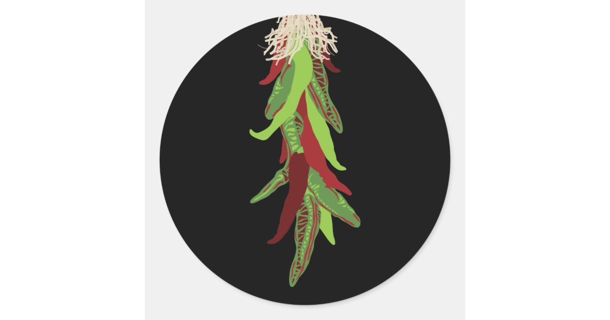 green chile peppers classic round sticker | Zazzle