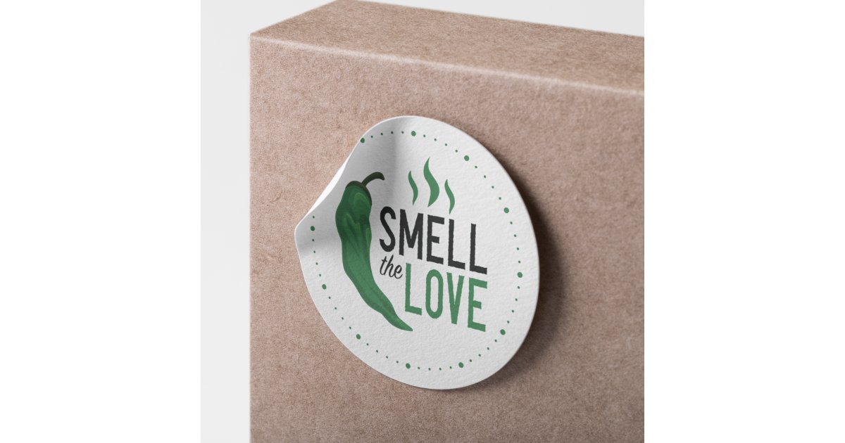 Green Chile Smell the Love Classic Round Sticker | Zazzle