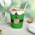 Green Christmas Elf Costume Holiday Paper Cups | Zazzle