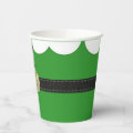 Green Christmas Elf Costume Holiday Paper Cups | Zazzle