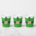 Green Christmas Elf Costume Holiday Paper Cups | Zazzle