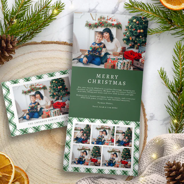 Green Christmas Tri-fold Card | Zazzle