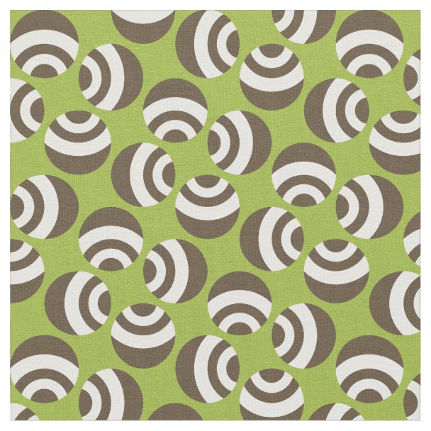 Vintage Mid-Century Circles Pattern Fabric | Zazzle