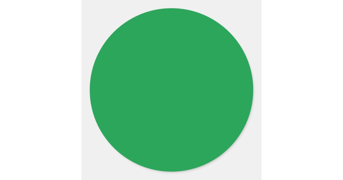 Green circle, solid color classic round sticker | Zazzle