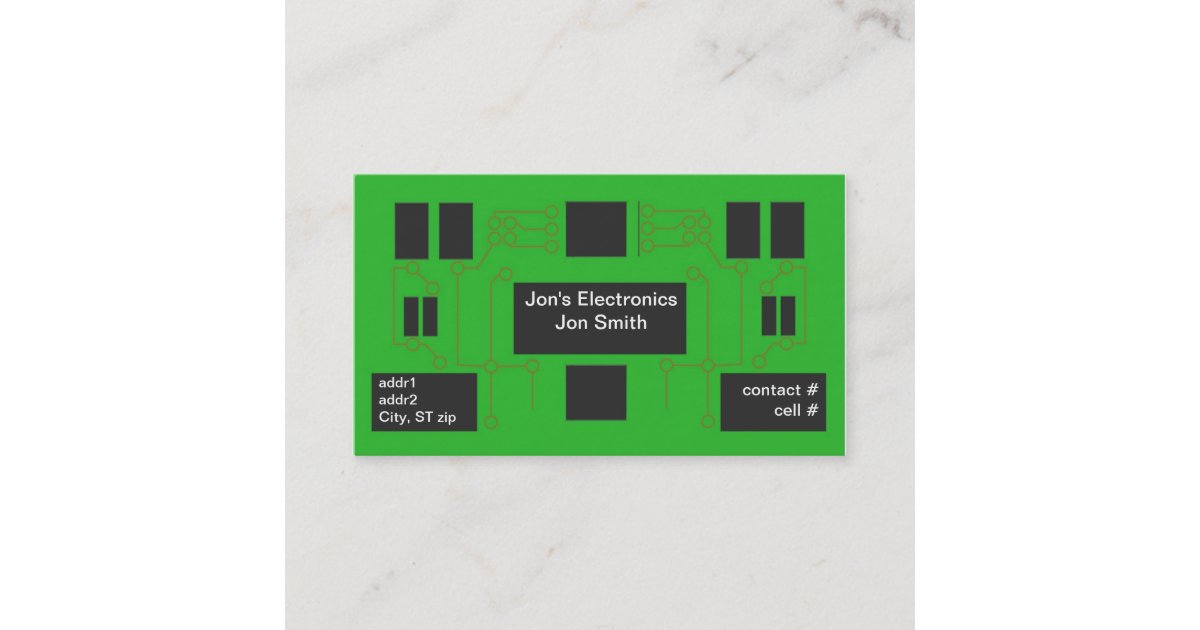 Green Circuit Board Business Card Zazzle