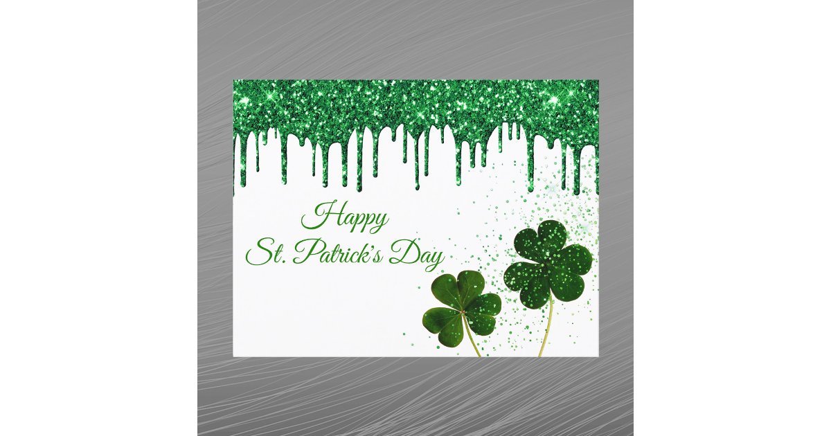 Green Clover Shamrock St. Patricks Day Holiday Postcard | Zazzle