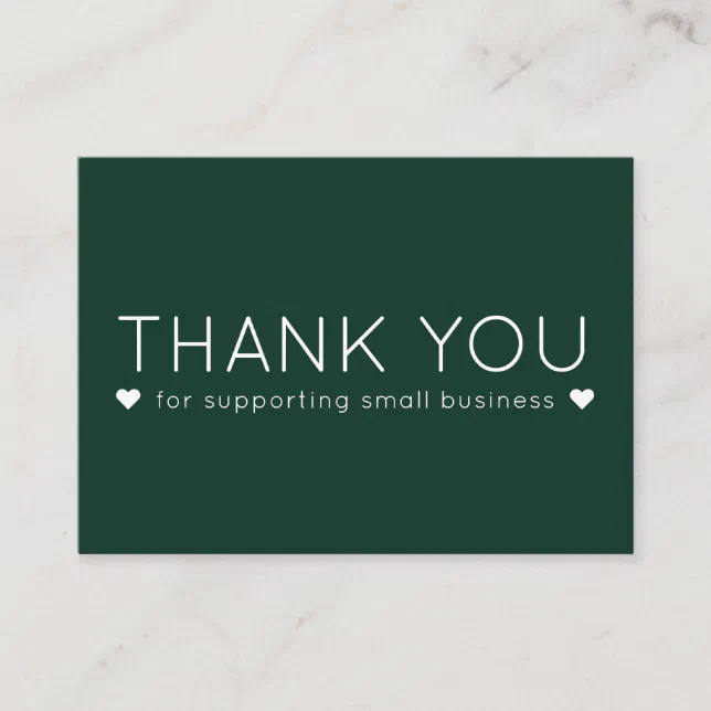 Green Color Simple Modern Thank you Business Cards | Zazzle