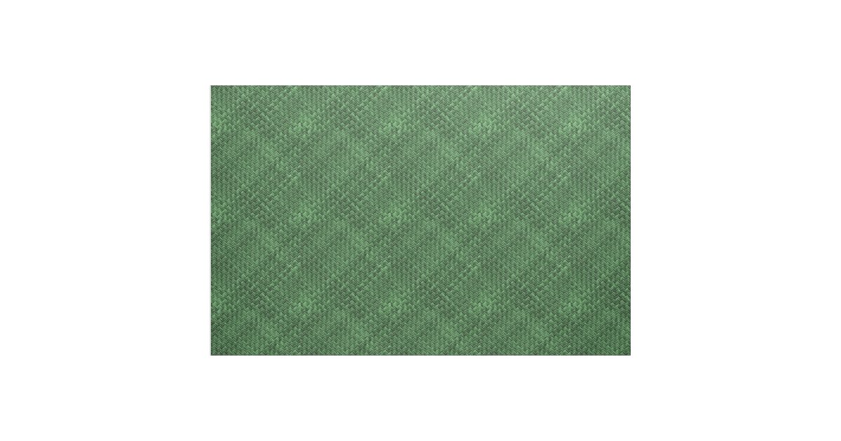 Green Colored Basket weave Pattern Fabric | Zazzle