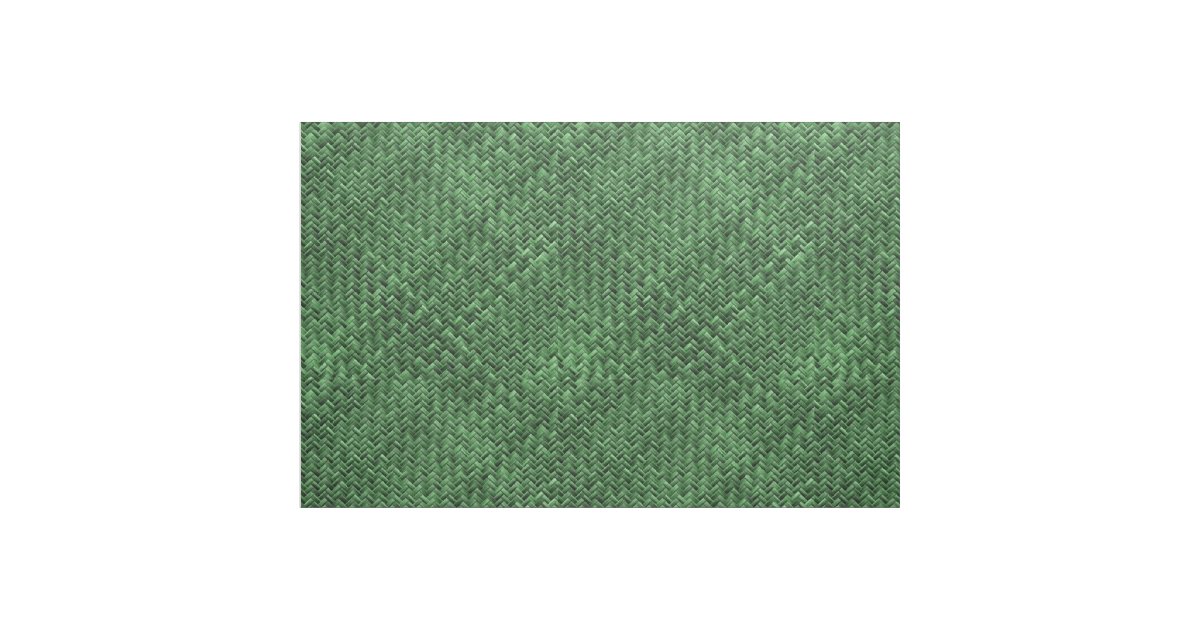 Green Colored Basket weave Pattern Fabric | Zazzle