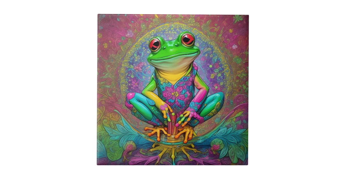 Green Coloured Frog Ceramic Tile Sets | Zazzle