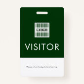 Green Company Logo Visitor Badge Return Request | Zazzle