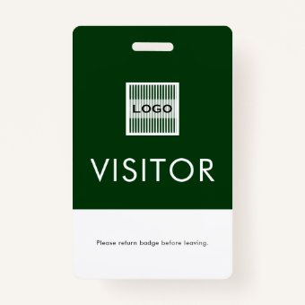 Green Company Logo Visitor Badge Return Request | Zazzle