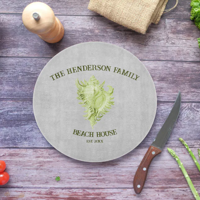 Green Conch Shell Cutting Board | Zazzle